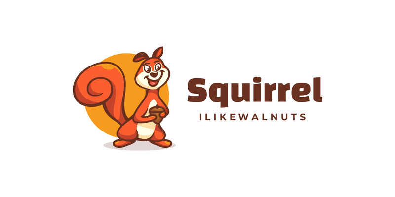 Happy Squirrel Cartoon Logo #195452 - TemplateMonster