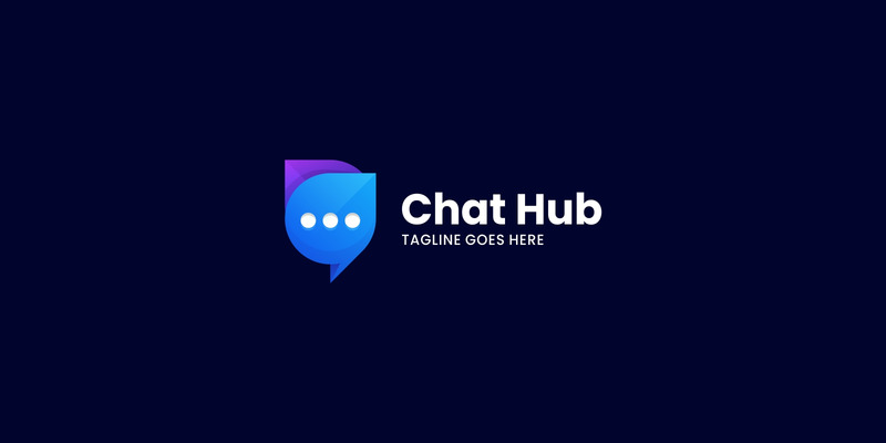 Chat Hub Gradient Logo Template #313550 - TemplateMonster