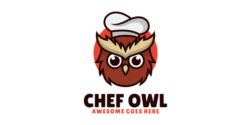 Chef Owl Mascot Cartoon Logo #332052 - TemplateMonster