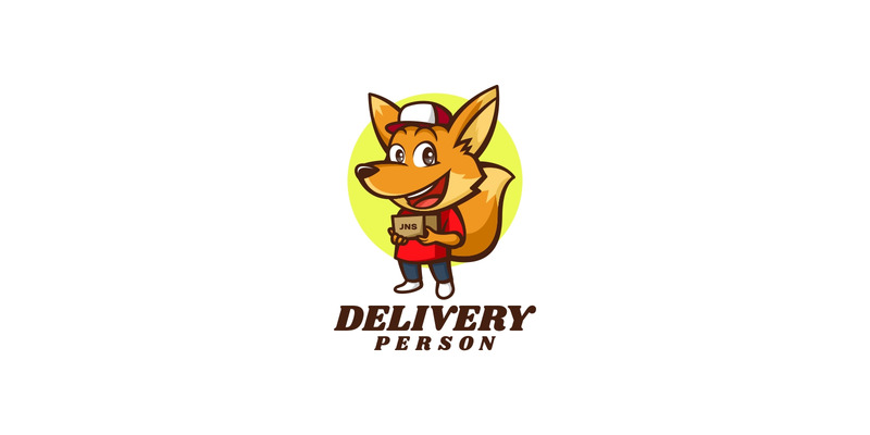 Delivery Fox Cartoon Logo #223758 - TemplateMonster