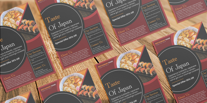 Japanese Food Flyer Template 1 #316903 - TemplateMonster