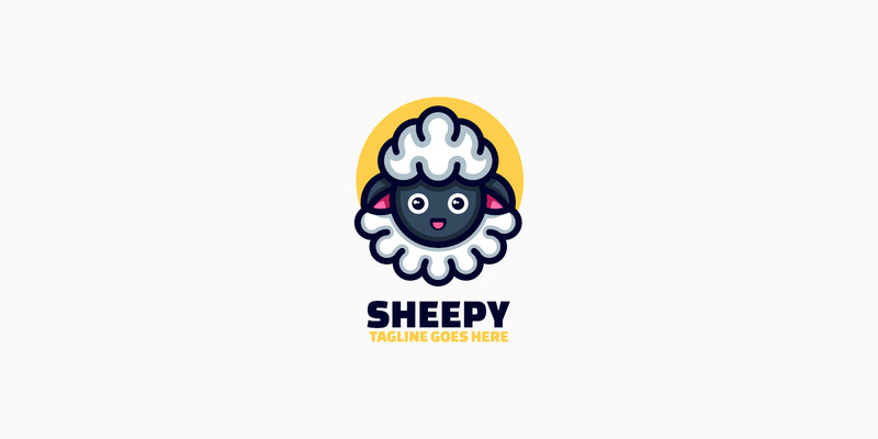 Sheepy Simple Mascot Logo #490388 - TemplateMonster