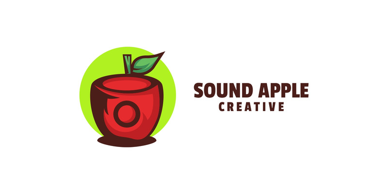 Sound Apple Simple Mascot Logo #220540 - TemplateMonster