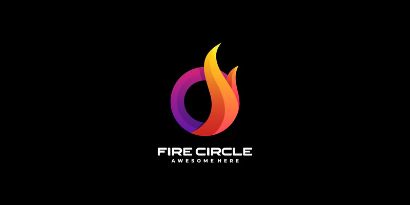 Fire Circle Gradient Logo #238908 - TemplateMonster