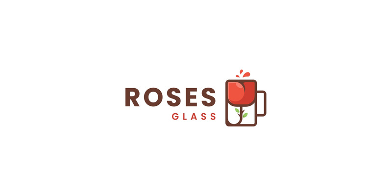 Rose Glass Simple Mascot Logo #271730 - TemplateMonster