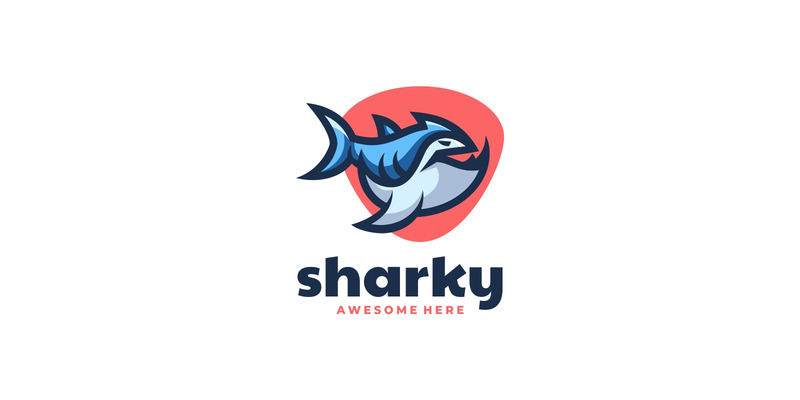 Shark Simple Mascot Logo Design #234903 - TemplateMonster
