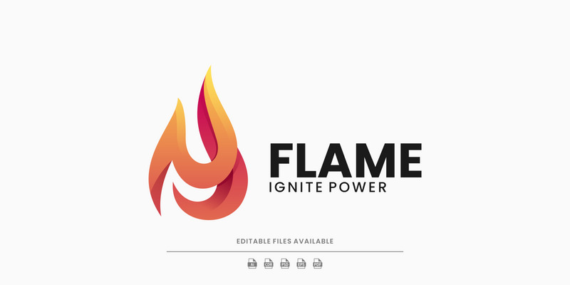 Ignite Flame Gradient Logo #238235 - TemplateMonster