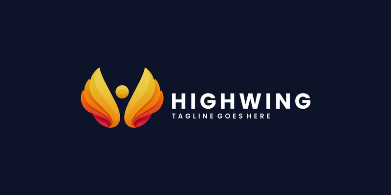 High Wing Gradient Logo Style #231750 - TemplateMonster