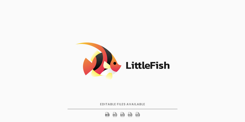 Little Fish Gradient Logo #238926 - TemplateMonster