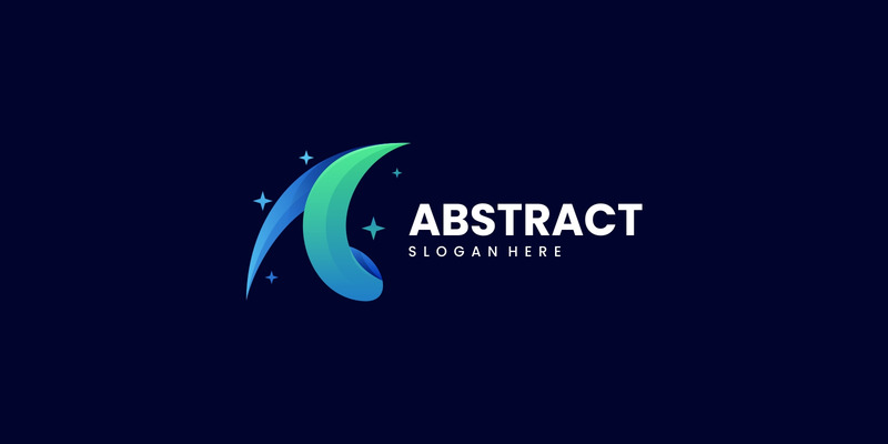 Letra abstrata um logotipo colorido gradiente