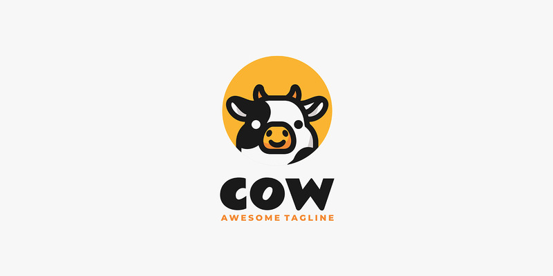 Cow Simple Mascot Logo Design #382476 - TemplateMonster