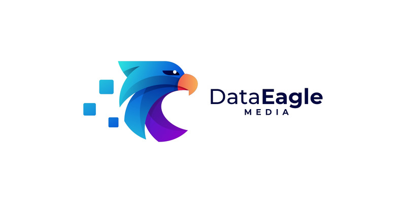 Data Eagle Gradient Logo Style #210080 - TemplateMonster