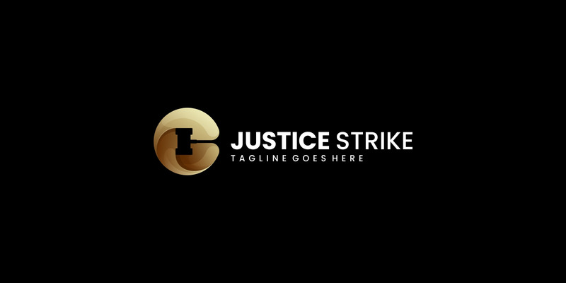 Justice Strike Gradient Logo Style #315401 - TemplateMonster