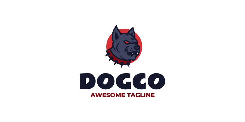 Logotipo simples do mascote Dogco 5 #498094 - TemplateMonster