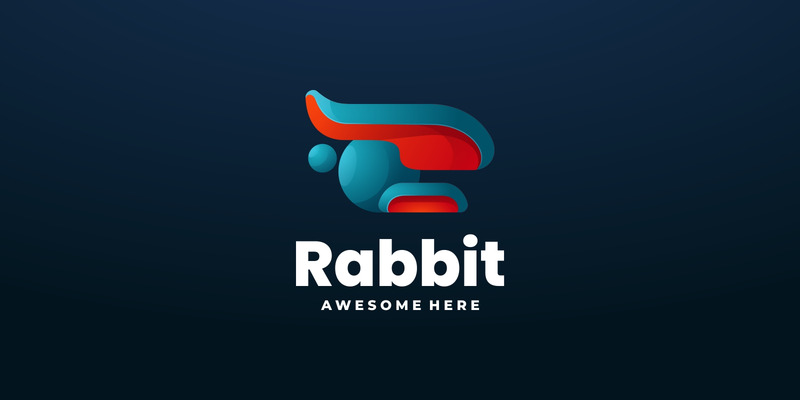 Rabbit Gradient Color Logo #234554 - TemplateMonster