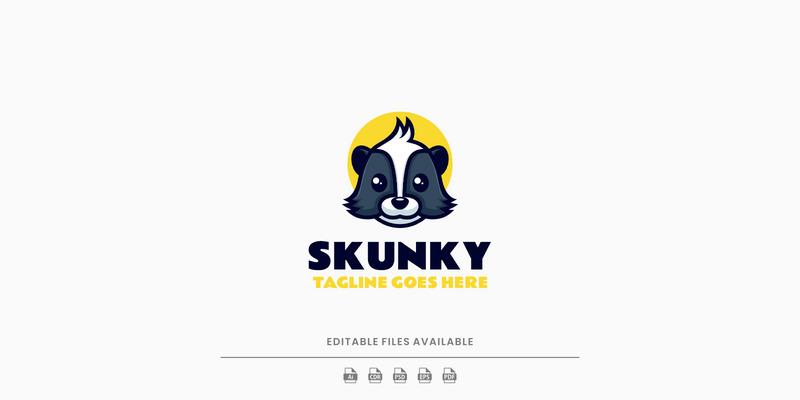Logotipo de mascota simple de Skunky - TemplateMonster