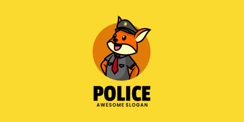 Police Fox Mascot Cartoon Logo #328839 - TemplateMonster