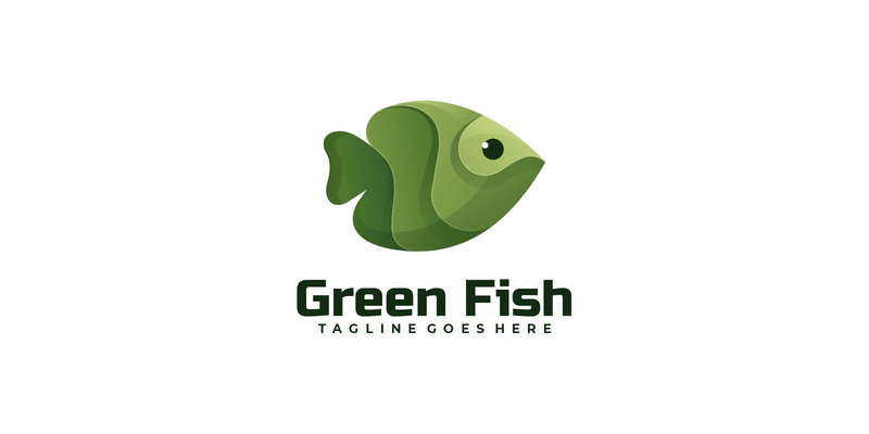 Green Fish Gradient Logo Style #220218 - TemplateMonster