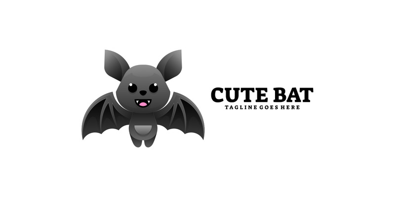 Cute Bat Gradient Logo Style #217179 - TemplateMonster