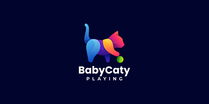 Baby Cat Colorful Logo Style #229649 - TemplateMonster