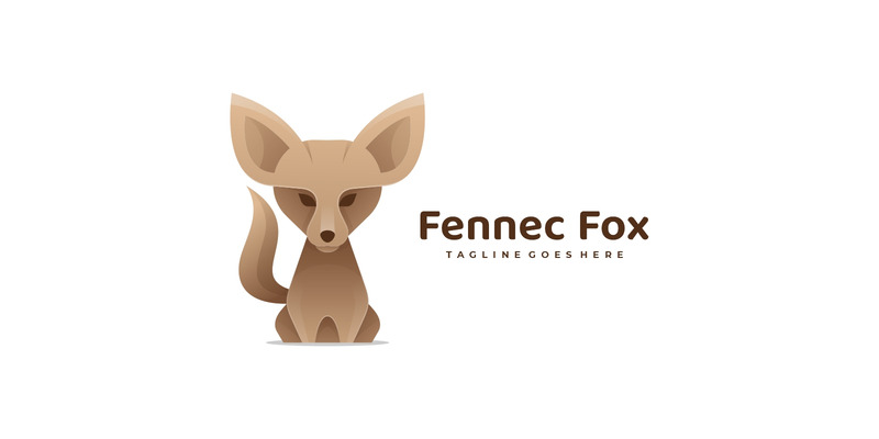 Fennec Fox Gradient Logo Template #220145 - TemplateMonster