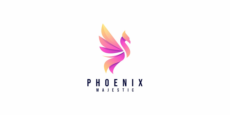 Phoenix Gradient Colorful Logo Design - TemplateMonster