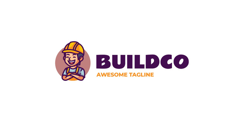 Buildco Mascot Cartoon Logo #458359 - TemplateMonster