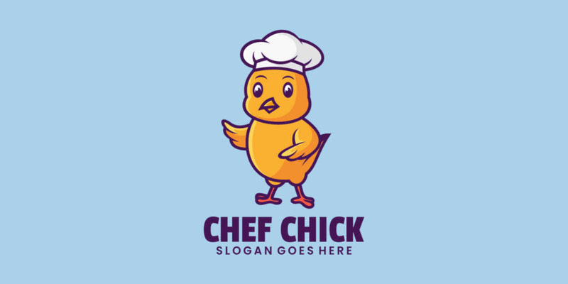 Chef Chick Mascot Cartoon Logo #324096 - TemplateMonster