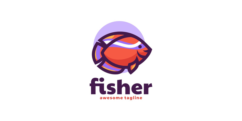 Fisher Simple Mascot Logo Style #260487 - TemplateMonster