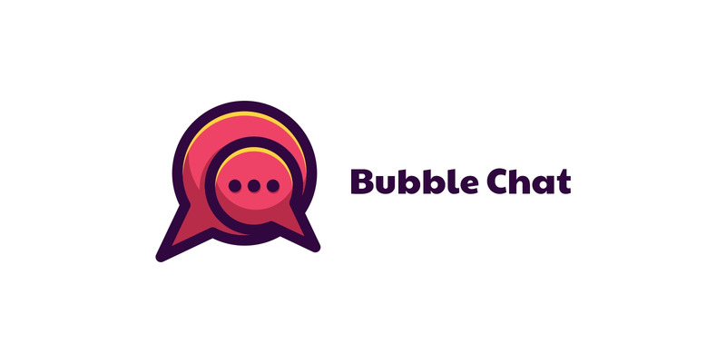 Bubble Chat Simple Mascot Logo #218175 - TemplateMonster