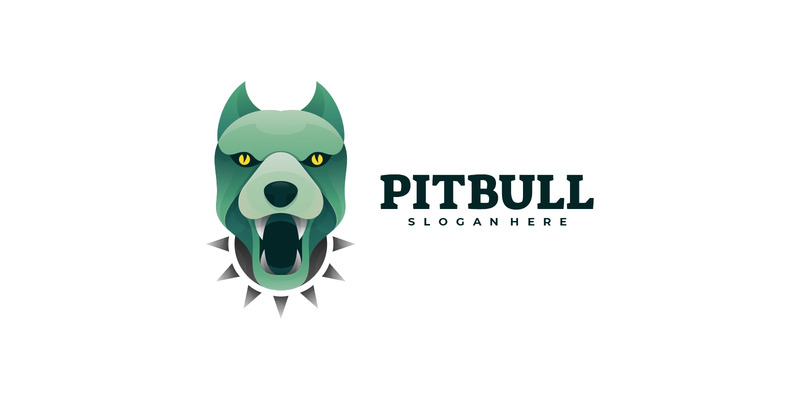 Pitbull Head Gradient Logo #218111 - TemplateMonster