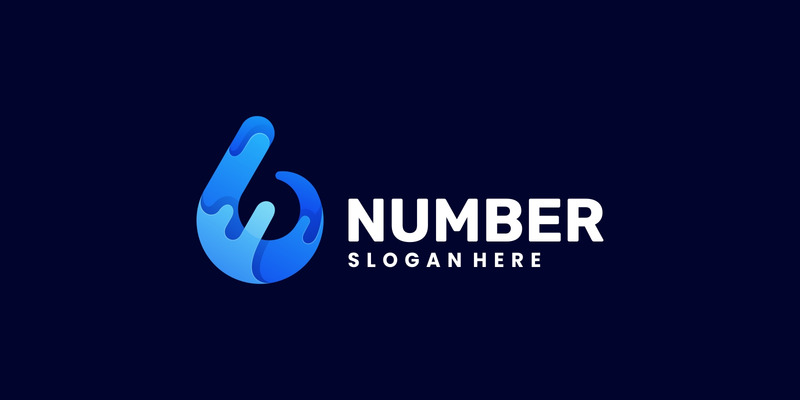 Number 6 Gradient Logo Style #236417 - TemplateMonster