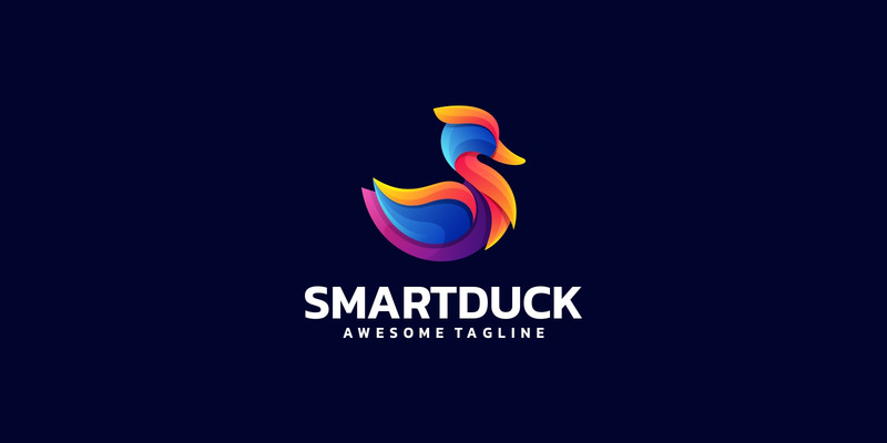Smart Duck Colorful Logo Style #240296 - TemplateMonster