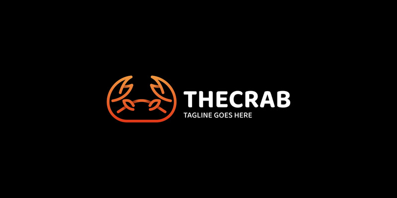 Crab Line Art Logo Template #274128 - TemplateMonster