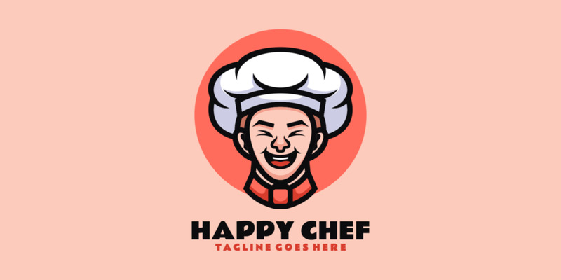 Happy Chef Mascot Cartoon Logo #342343 - TemplateMonster