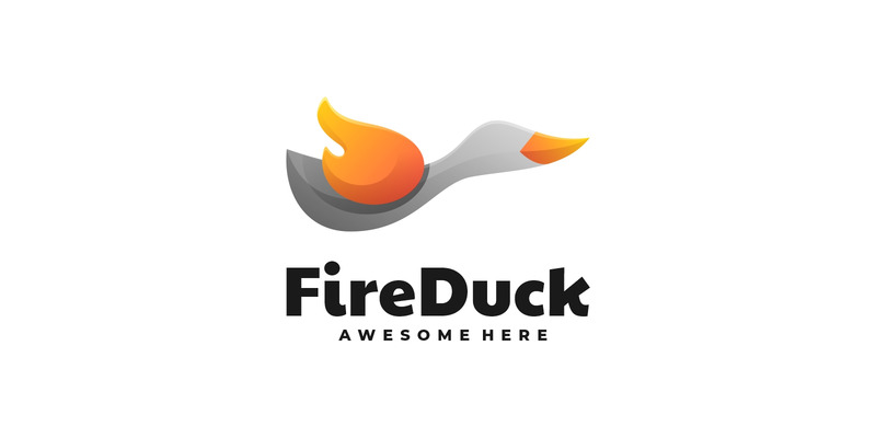 Fire Duck Gradient Logo Style #222870 - TemplateMonster