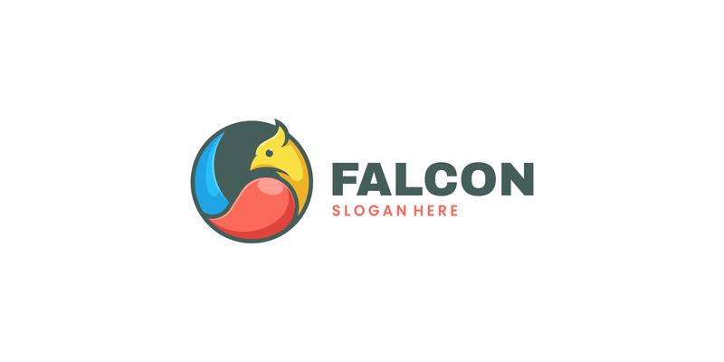 Circle Falcon Mascot Logo #247279 - TemplateMonster
