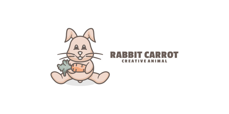Vecteur, lapin, simple, mascotte, logo, style