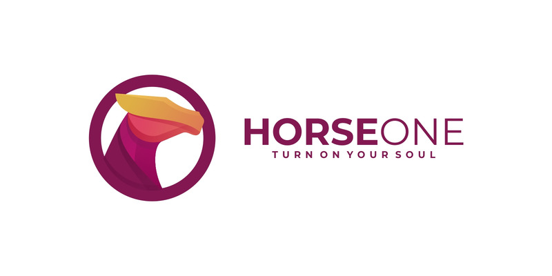 Horse One Gradient Logo Style #197259 - TemplateMonster