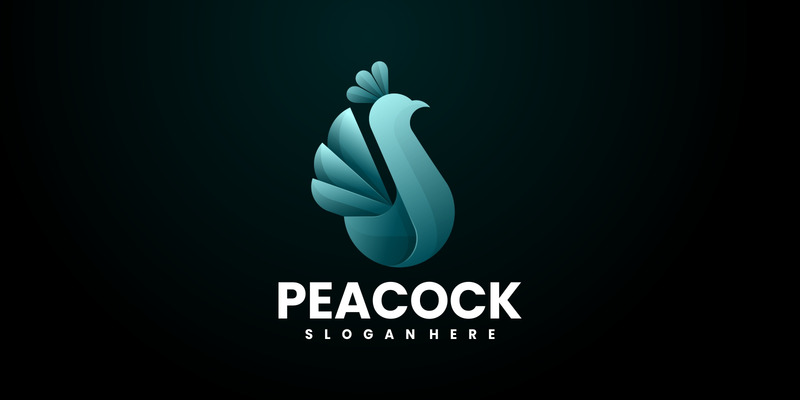 Peacock Color Gradient Logo #237543 - TemplateMonster