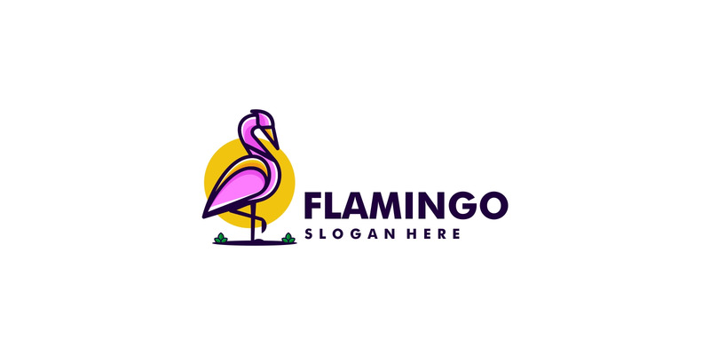 Flamingo Simple Mascot Logo Design #250776 - TemplateMonster