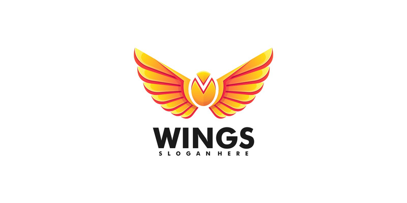 Wings Color Gradient Logo Style #251830 - TemplateMonster