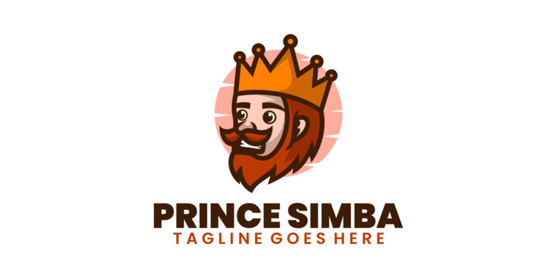 Prince Simba Mascot Cartoon Logo #350233 - TemplateMonster