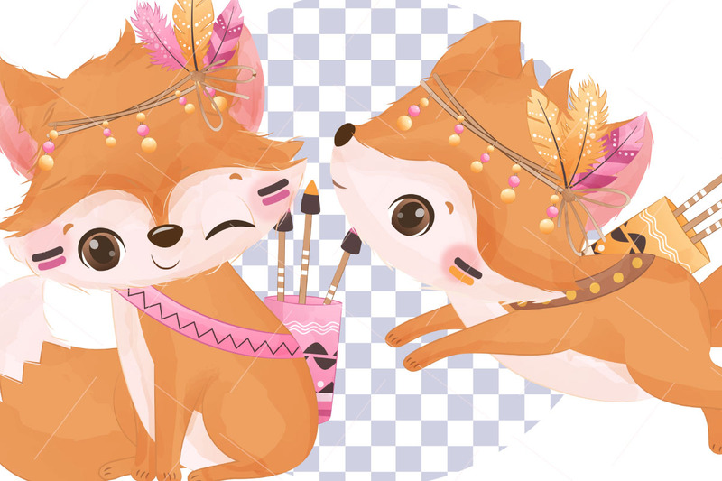 Tribal Series Little Fox Clip-art #270105 - TemplateMonster