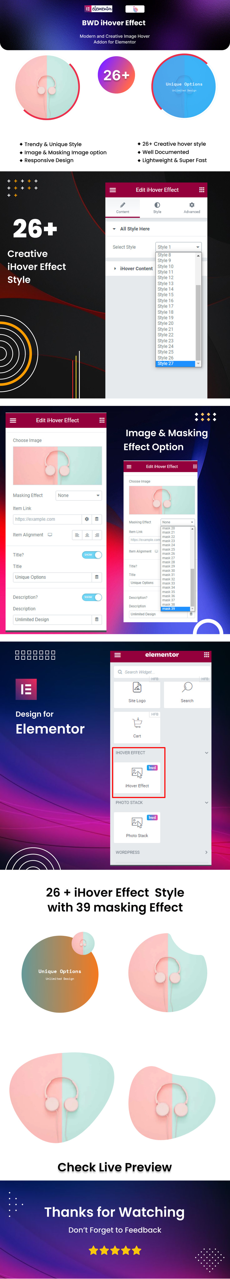 Ihover Effect WordPress Plugin For Elementor