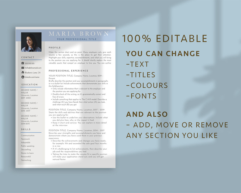 Maria Brown Resume Template for WORDS and PAGES