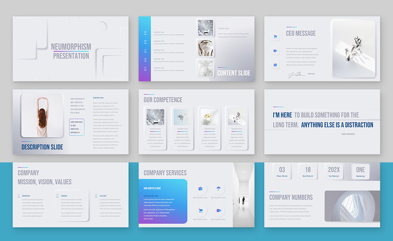 Neumorphism Powerpoint Presentation Template