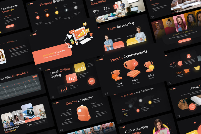 Smartmeet Online Meeting Education Modern PowerPoint Template