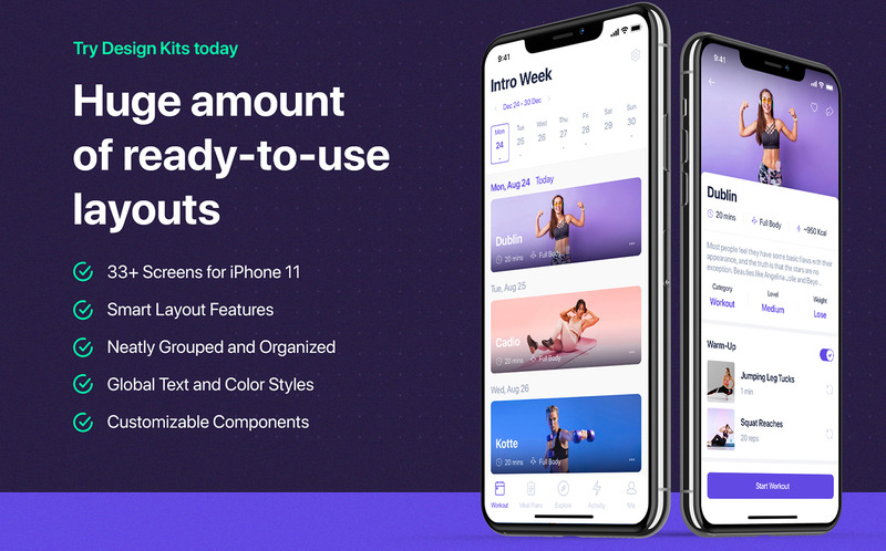 Fitbox - Workouts & Meal Planner UI Kit - TemplateMonster