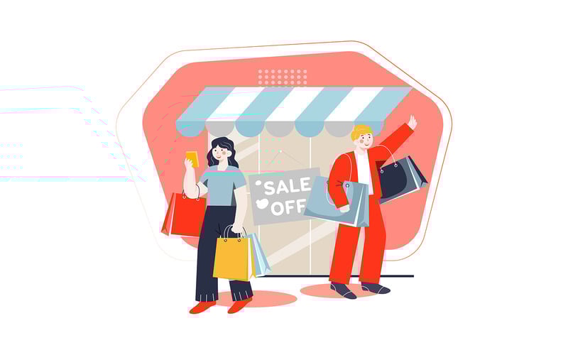 M350 - Shopping Promotion Illustration Pack - TemplateMonster